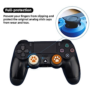 GeekShare Cat Paw Playstation 4 Controller Thumb Grips, Thumbsticks Cover Set Compatible with Switch Pro Controller (Brown)