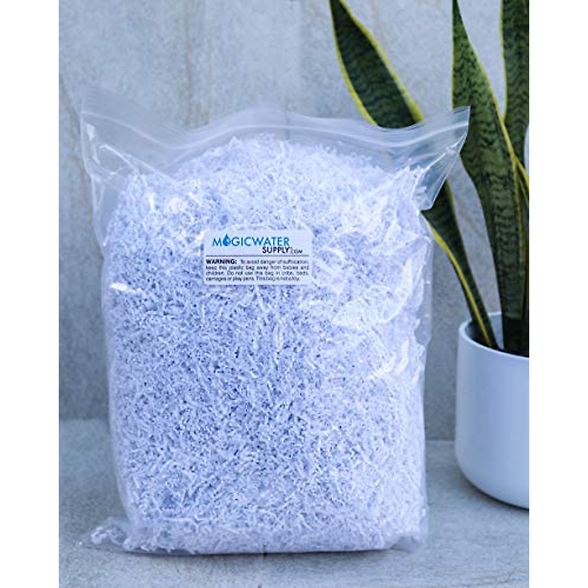 MagicWater Supply Soft & Thin Cut Crinkle Paper Shred Filler (2 LB) for Gift Wrapping & Basket Filling - White
