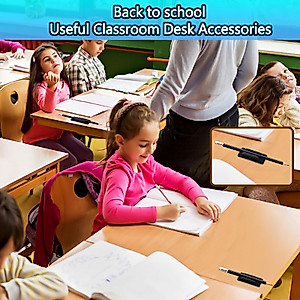 Cadeya 10 Pack Pen Holder Silicone, Adhesive Pen Holder for Desk, Pencil/Marker Clip for Classroom Office Desk Accessories,Teacher Supplies