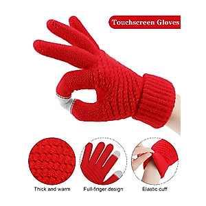 Motarto Winter Warm Set Knitted Beanie, Scarf, Touchscreen Gloves, Warm Cover Cold Weather Gear for Men and Women