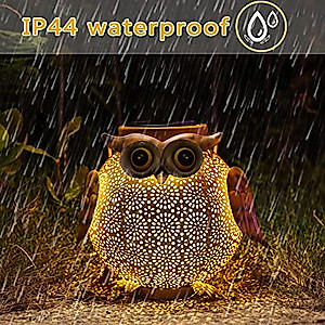 2 Pack Hanging Solar Lanterns - Garden Light Waterproof Metal Decorative Solar Lantern Lights Outdoor for Patio Yard Table Pathway with Owl Pattern