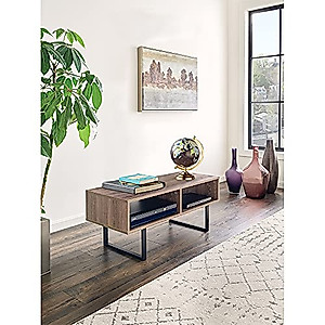 ClosetMaid 1315 Rectangular Wood Coffee Table with Storage Shelves, Gray