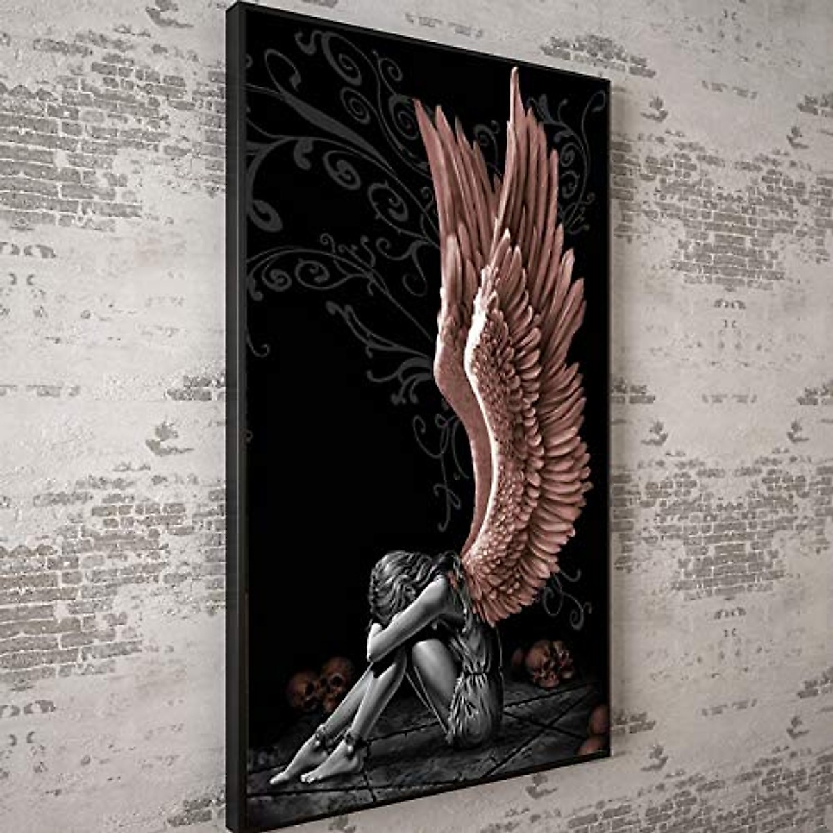 YALKIN Diamond Painting Kits for Adults, DIY 5D Diamond Painting Paint Angel Wings by Number with Gem Art Drill Diamond Painting Kits for Kids for Home Wall D cor 15.7x27.56inch