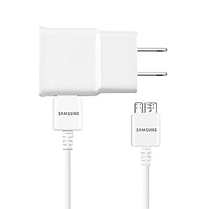 Samsung Charger EP-TA10JWE, 5.0V 2Amp Charger Adapter with Samsung Data Sync Cable ET-DQ11Y1WE for Galaxy S5/Note 3 - Non Retail Packaging - WHITE