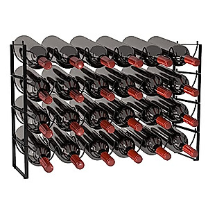 TONLEA 4 Tier Wine Rack, 3-in-1 24 Bottles Wine Storage, Wine Bottle Rack Stackable, Wine Storage Rack for Cabinet Pantry(Dark Black, Version 3.0)