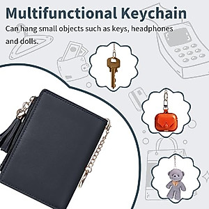 Gostwo Wallet Women, Bifold Leather Small Wallets Woman, Slim RFID Credit Card Wallet with ID Window and Zippered Coin Pocket, Cute Small Wallet with Tassel for Girls Teens Ladies, Black