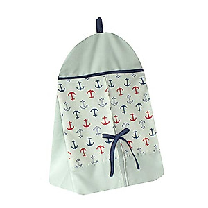 Pam Grace Creations Nautical Diaper Bag, Navy Blue/Red