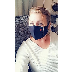 Fashion Cute Heart Face Protection with Adjustable Nose Bridge - Mothers Day Gifts, Gifts for Women, Unisex Cotton Cloth Heart Masks - Washable Reusable Warm for Outdoor Activities