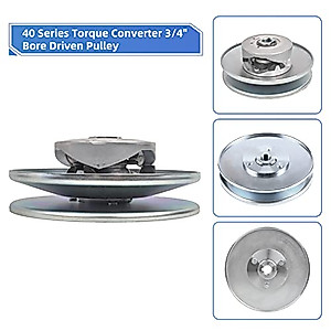 GESEXI 40 Series 1" BORE Go Kart CVT Torque Converter Clutch Kit 1" Bore Driver Clutch + 3/4" Driven Clutch + 203785 Drive Belt Compatible with Comet 40/44 Series for Mini Bike, Go Kart, Lawnmower