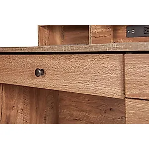 OneSpace Eleanor Executive Desk Classic Oak, 53”x58”x7”.