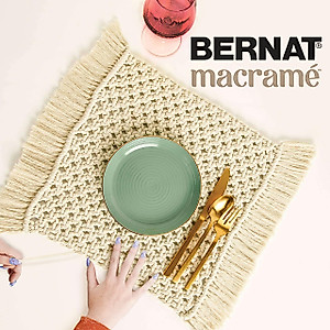 Bernat Macrame Taupe Yarn - 3 Pack of 250g/8.8oz - Cotton - #6 Super Bulky - Knitting, Crocheting & Crafts