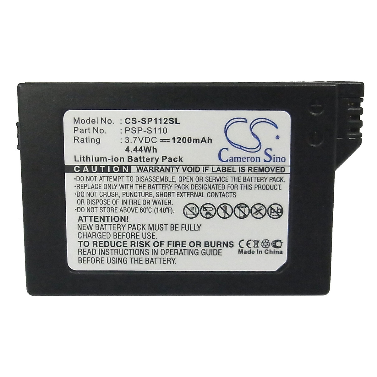 Cameron Sino 1200mAh Battery for Sony PSP 2th, PSP-2000, PSP-3000, PSP-3004, PSP Silm (1200mAh)