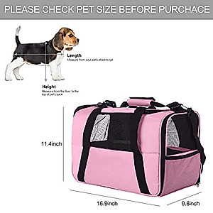 ZFBB Dog Carrier Cat Carrier Pet Carrier, Airline Approved Dog Carrier with Mesh Window, Breathable, Collapsible,Soft-Sided,Escape Proof,Easy Storage, Best for Small Medium Cats Dogs