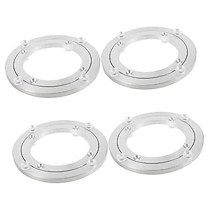 Angoily 4pcs Table Turntable Restaurant Turntable Bearing Restaurant Supply Turntable Swivel Plate Table Accessory Rotating Serving Tray Rotating Platter to Rotate Rubber Load Board Glass