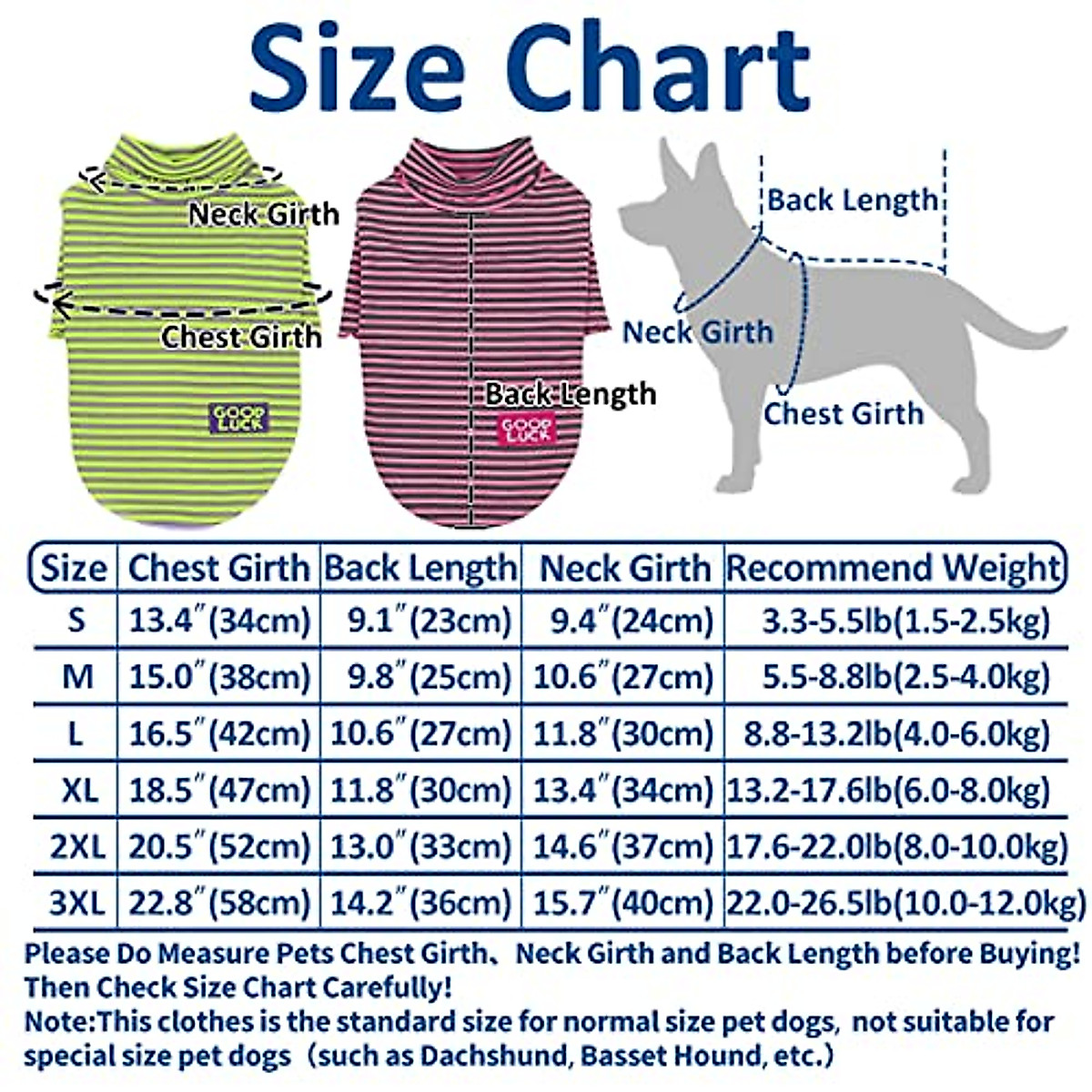 MESHEEN 2 Pack Dog Shirt for Small Dogs Made of Soft Breathable Pure Cotton Stretch Fabric Keep Your Pet Comfortable, Dog Clothes Use High Neck Mid Sleeve Fashion Stripe Design