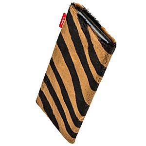 fitBAG Bonga Tiger Custom Tailored Sleeve for Xiaomi Redmi Note 6 Pro | Made in Germany | Fine Imitation Fur Pouch case Cover with Microfibre Lining for Display Cleaning