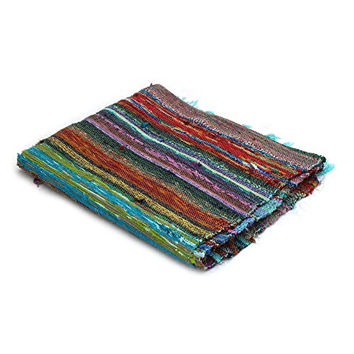 Handmade Braided Chindi Rug, Rag Rug, Area Rug, Carpet Rug, 3x5 Foot, 4x6 Foot, 5x7 Foot, Multi Color Rug (3x5 Ft (36x60 Inch))