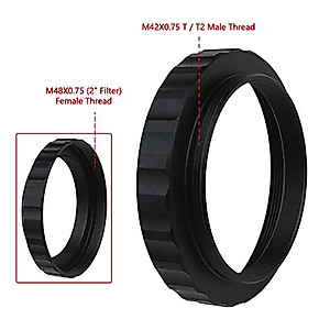 Astromania M48X0.75 (2" Filter) Female to M42X0.75 T / T2 Male Thread Telescope Adapter