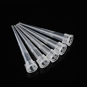 Eowpower 1000 Pieces Clear White 10 ul Laboratory Lab Plastic Liquid Pipette Pipettor Tips