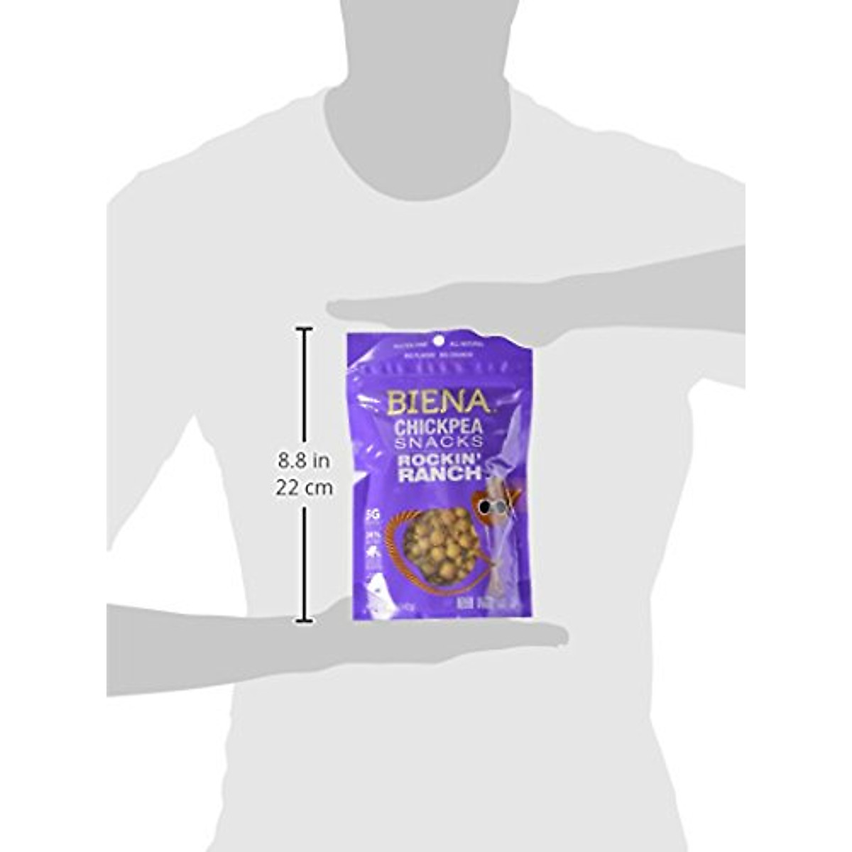 BIENA Chickpea Snacks - Crunchy Roasted Chickpeas - High Fiber Vegan Protein Snacks for Adults and Kids - 5 Ounce Individual Pack - Rockin' Ranch