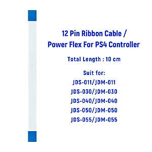 Mcbazel 2-Pack 12 Pin Power Button Flex Ribbon Cable Charging Board Flex Cable Replacement for PS4 Controller