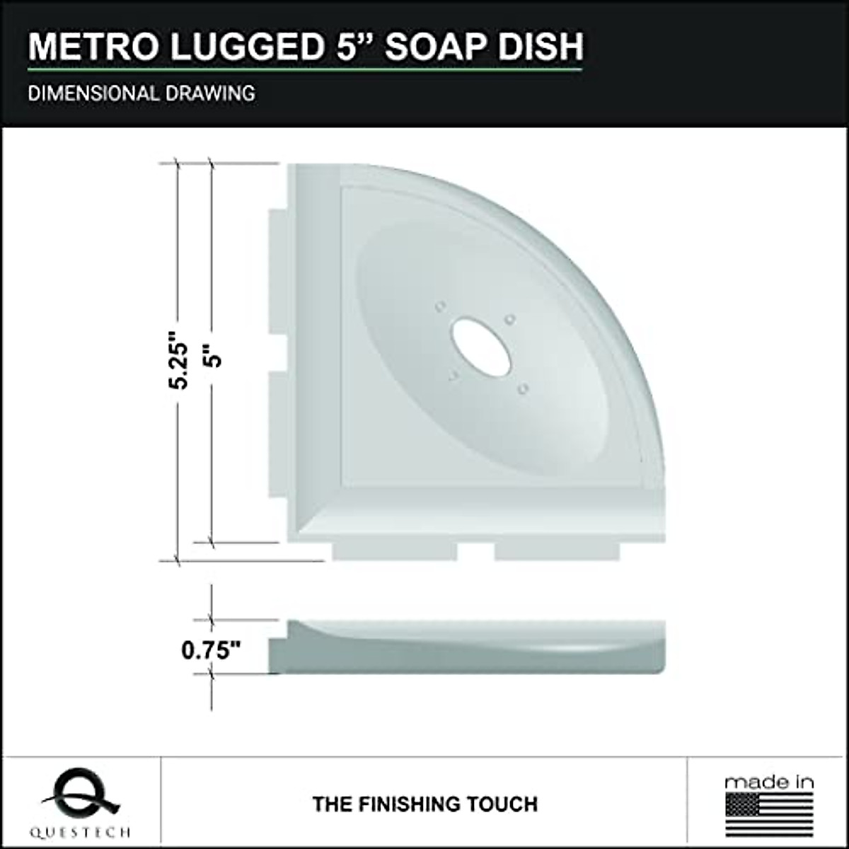 Questech Décor 8 Inch Corner Shower Shelf and 5 Inch Shower Caddy Soap Dish, Metro Lugged Back for New Construction, Mounted Bathroom Shower Organizer, Copper Finish