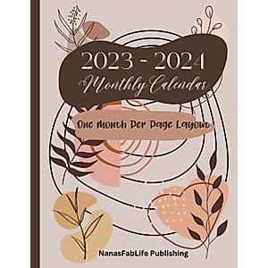 2023-2024 Monthly Calendar: 24 months, 8.5x11 monthly planner, simplified one month per page layout, boho modern style