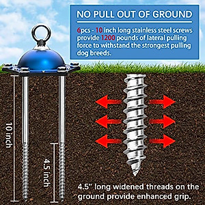 [New] 2023 Dog Tie Out Cable and Stake,360°Swivel Dog Anchor,30FT Dog Chain Leash,Heavy Dog Yard Stake Rust Proof Dog Run Can Hold 2 Dog Up to 150LBS,Suitable for Outdoor Camping