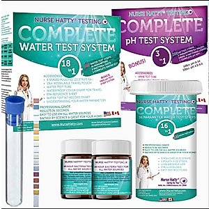 110ct - 18in1 Complete Premium Water Test Kit w 3in1 pH Kit & 2 Bacteria Tests | High-performance Strips Detect 18 Most Common Parameters for Drinking, Aquarium, Pool, Well, Lake & Tap for Home/Travel