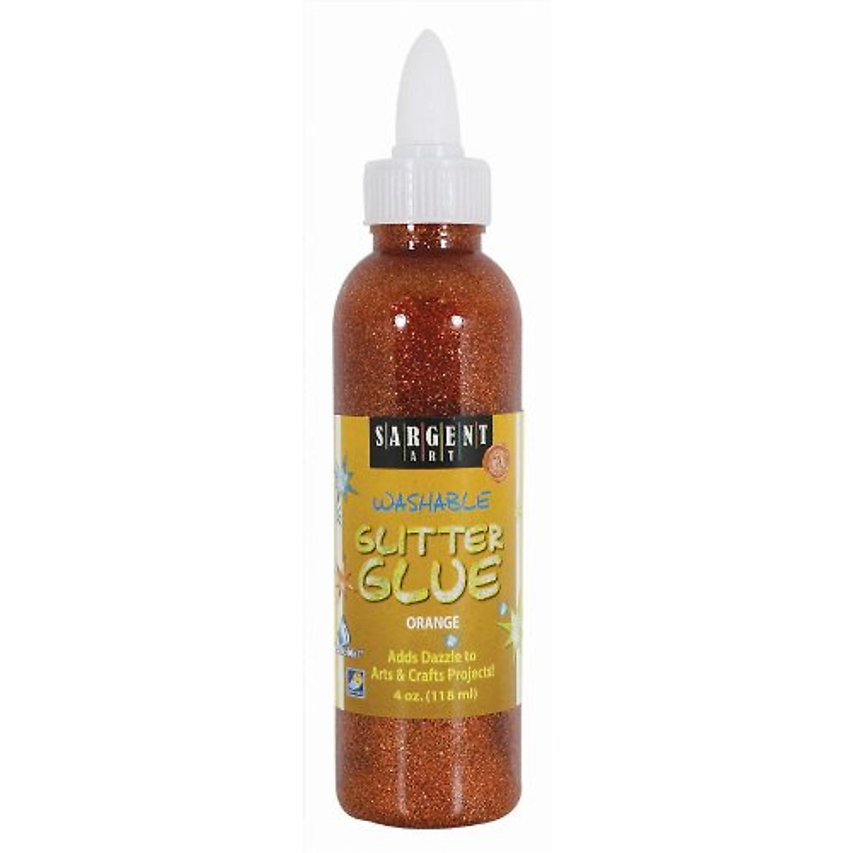 Sargent Art 22-1814 4-Ounce Glitter Glue, Orange