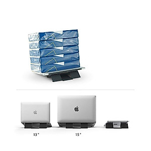 Ringke Folding Stand 2, Portable & Foldable Design Lightweight Anti-Slide Open Space Cooling Two Elevation Adjustments Invisible Laptop Stand for MacBooks, Tablets, Laptops and Notebooks - Gray