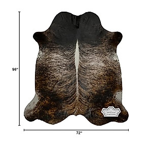 Appaloosa Cowhides Genuine Cowhide Rug - Natural Leather Hide Rugs for Living Room & Area Rug for Bedroom - Real Cowhide Rug for Rustic Home Decor - 6'x8' Dark Brindle Cow Hide Rug Collection