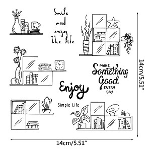 Flower Bookcase Clear Silicone Seal Stamp for Scrapbooking DIY Photo Album Decoration Card Making Embossing Rubber Stamp Clear Stamps for Crafts