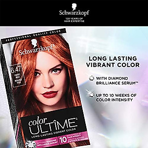 Schwarzkopf Ultime Permanent Hair Color Cream, 6.47 Fiery Red, 5.7 Fl Oz