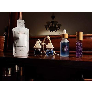 4 Pack,6ml(1/5 Fl Oz) Refillable Car Essential Oil Diffuser,Empty Car Air Freshener Pendant Perfume Aromatherapy Vials-Clear Glass Bottle With Wooden Caps & Hanging String-FREE 1 Funnel&Dropper