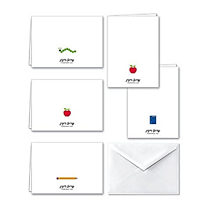 Paper Frenzy School Thank You Note Cards and White Envelopes - 25 pack