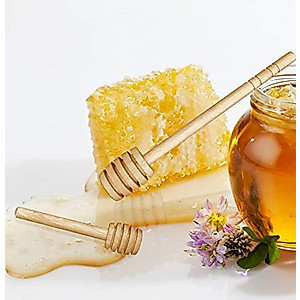 2 Pack Wooden Honey Dipper Mini Honey Dipper Sticks Honey Dippers Jam Muddler Syrup Stirrer for Honey Jar Dispense Drizzle Honey (2 Size)