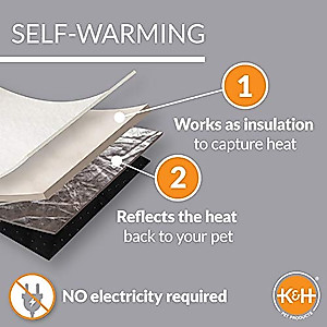 K&H Pet Products Self-Warming Lounge Sleeper Dog and Cat Bed, Heat Reflecting Liner, Machine Washable, Sage/Tan Small 16 X 20 Inches