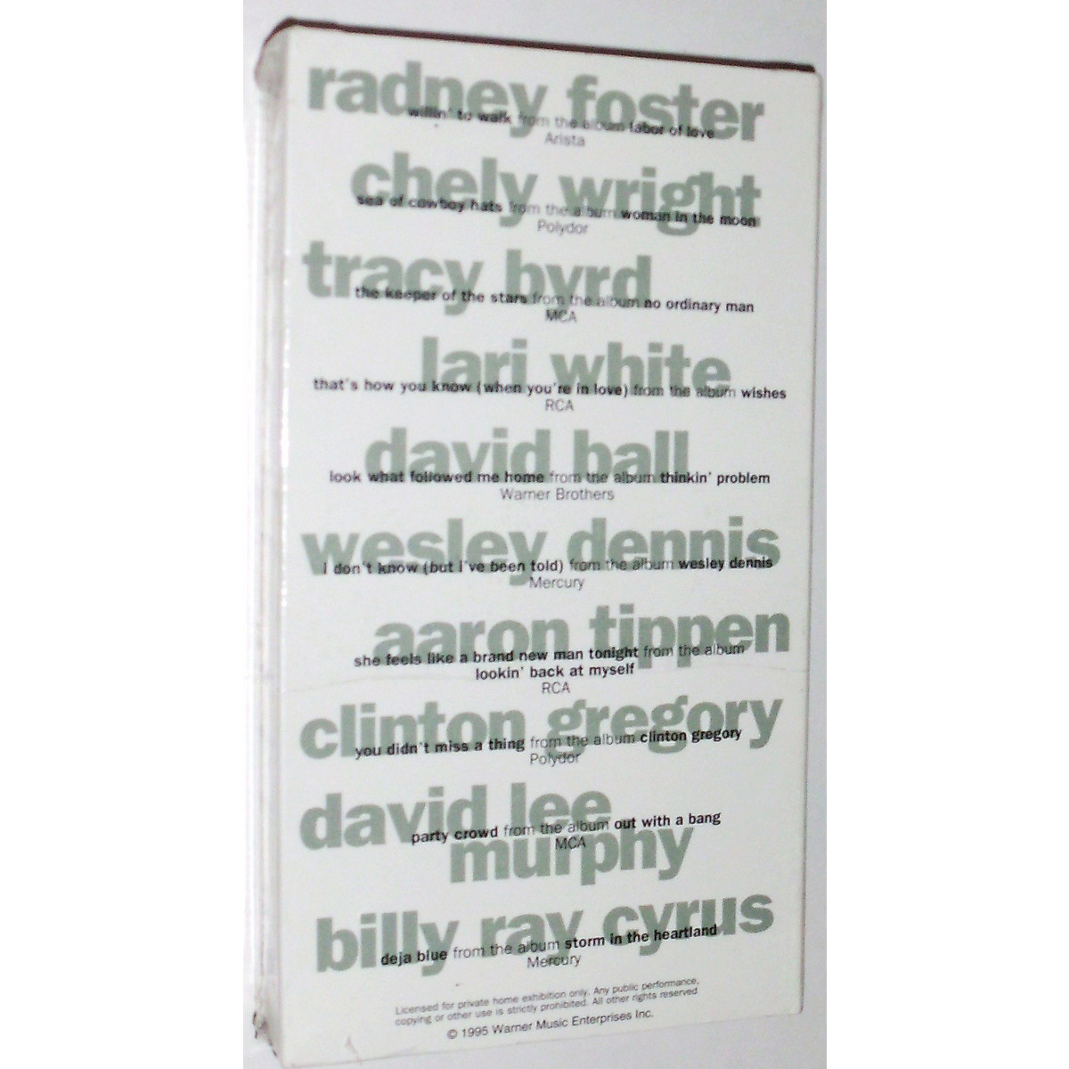 COUNTRY VIDEO MONTHLY - APRIL 1995 - VHS FORMAT