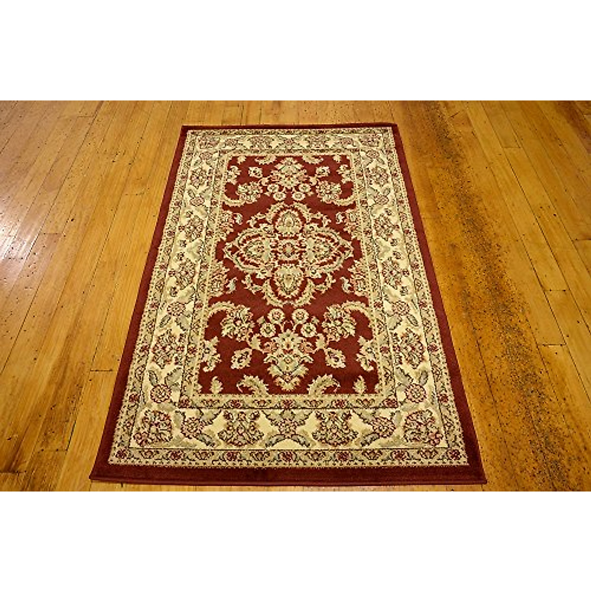 Unique Loom Voyage Collection Traditional Oriental Classic Intricate Design Area Rug (3' 3 x 5' 3 Rectangular, Red/Tan)