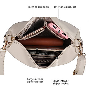 MKF 2 PC Set, Hobo Bag for Women & Crossbody Messenger – PU Leather Designer Handbag – Top Handles Shoulder Purse Seafoam