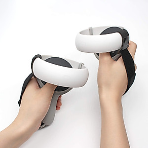 HIJIAO Knuckle Strap & Controller Grip Skin for Oculus Quest 2 (Gray)