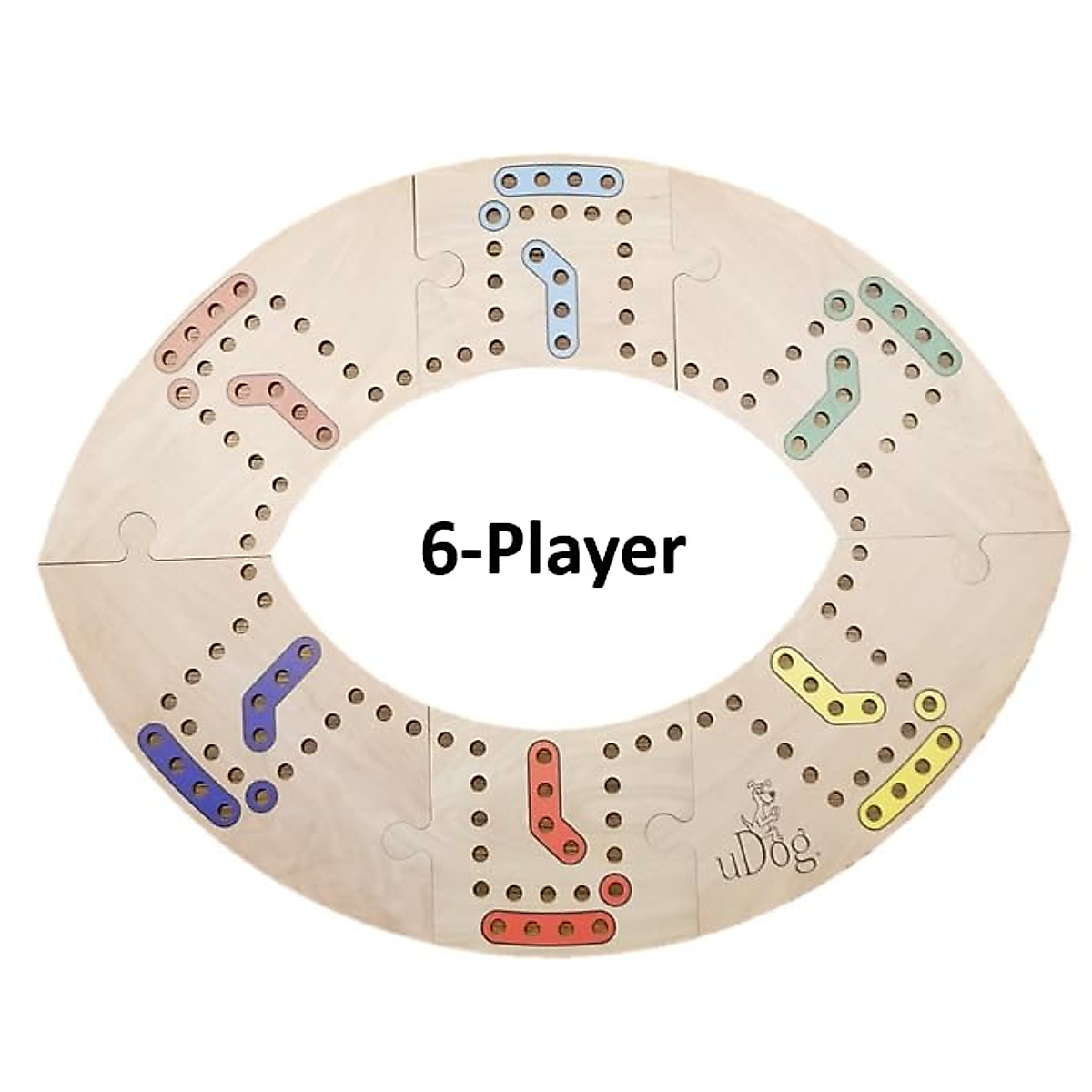 uDog Board Game | Old-Fashioned Fun for 2–12 Players | Handmade in The USA | Durable Wooden Pieces to Last a Lifetime | Family Game Night (8-Player)