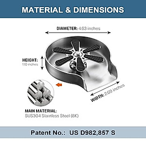 Grandiance Glass Rinser for Kitchen Sink,Cup Washer Cleaner for Sink Glass Bottle Washer Cleaner Sink Accessories Stainless Steel