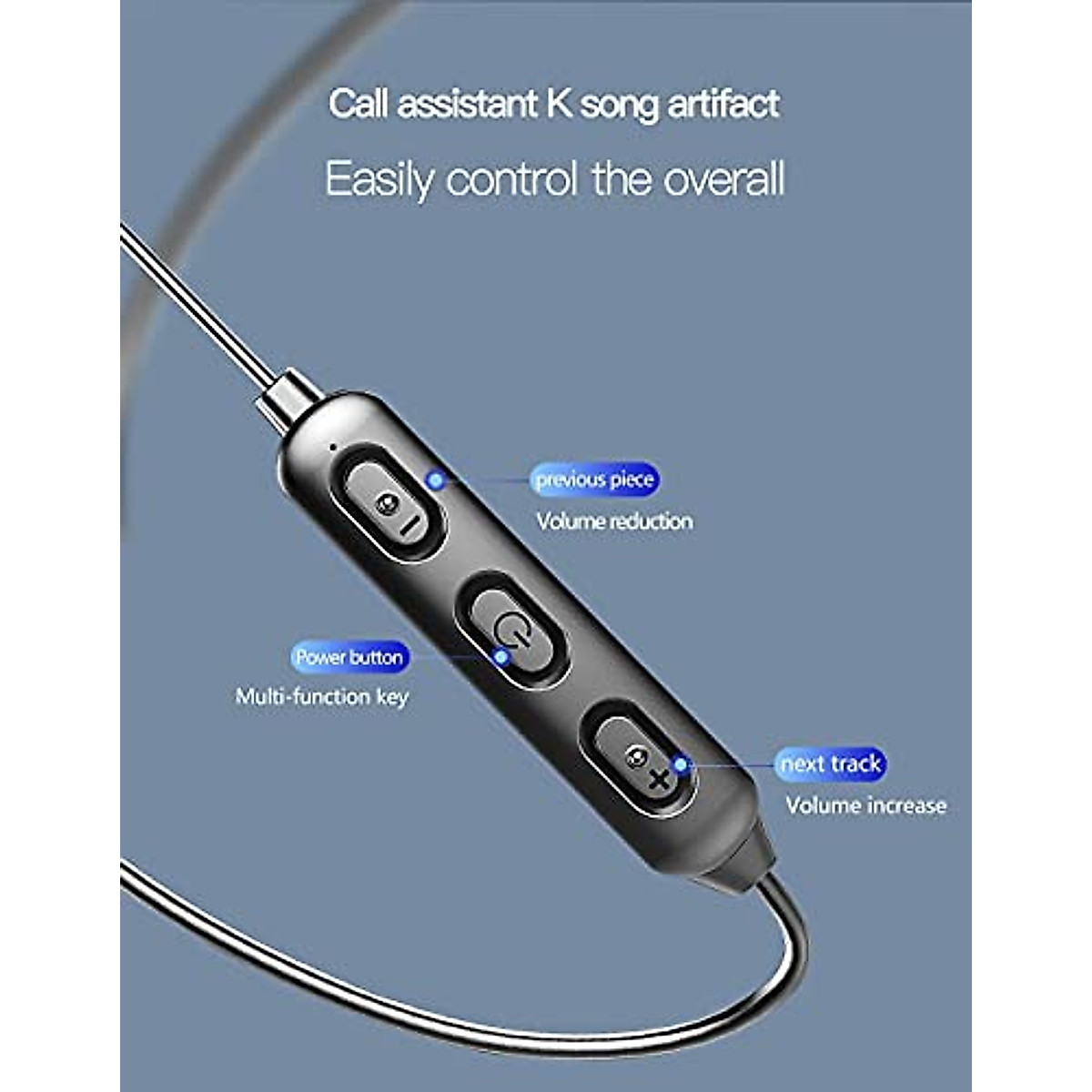 Wireless Stereo Earbuds – Neck Hanging Type Sports，HiFi Bass Stereo Running Headphones，Bluetooth 5.0，Call Function, Voice Control, Power Display,12 Hours Play Time, Built-in Microphone (Black) (RED)