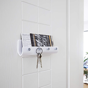 soclim Key Holder for Wall Entryway Mail Holder for Wall Adhesive Key Rack for Wall with 4 Key Hook Wall Key Holder Key Hanger for Wall Mail Organizer Wall Mount for Entryway, Mudroom, Hallway