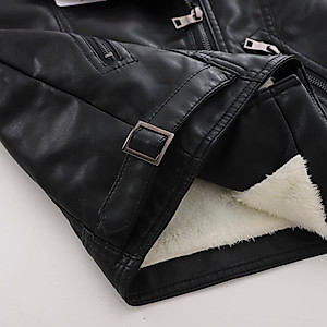 LJYH Children Collar Motorcycle Faux Leather Coats Kids Bomber PU Soft Leather Jackets 5/6yrs