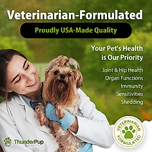 ThunderPup Premium Hemp Chews | Natural Calming Hemp Treats for Thunderstorms, Fireworks, Separation, & Traveling | Hip and Joint, Immune, & Overall Health Support, Chamomile & Valerian Root.