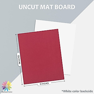 Mat Board Center, 11x14 Red Color Uncut Photo Mat Boards, 4-Ply Thick Matboards for Frames, Prints, Photos (10 Pack)