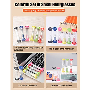 AKOAK 6 Pcs Color Hourglass Timer, 30S, 1M, 2M, 3M, 5M, 10M Hourglass Timer, Kids Play Classroom Kitchen Home Office Decorative Hourglass